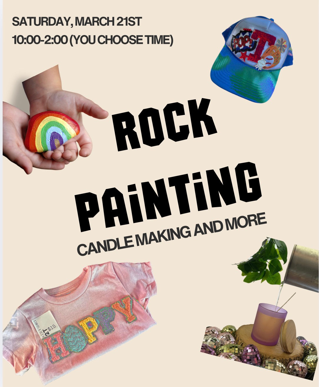 Rock Painting Workshops and more on March 21st (Remember Quantity mean ...
